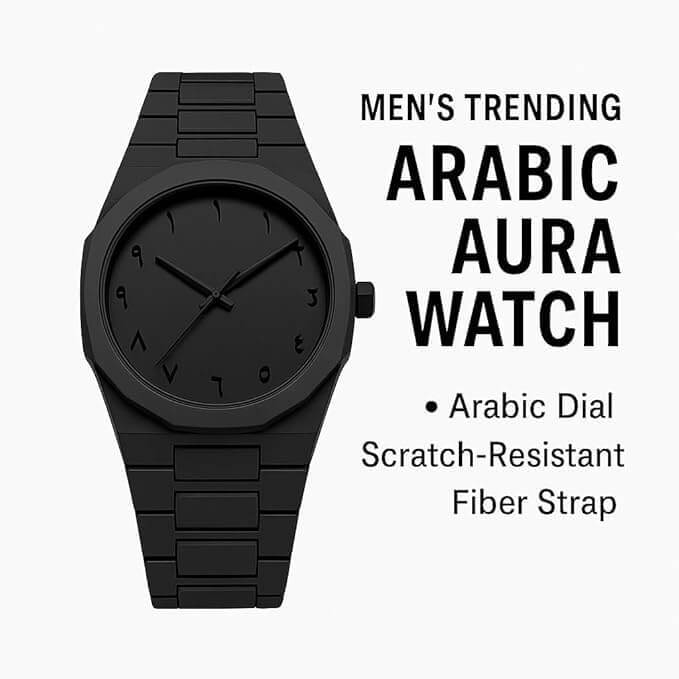 Buy Black Arabic Aura Watch Best Price in Pakistan – Getnow.pk